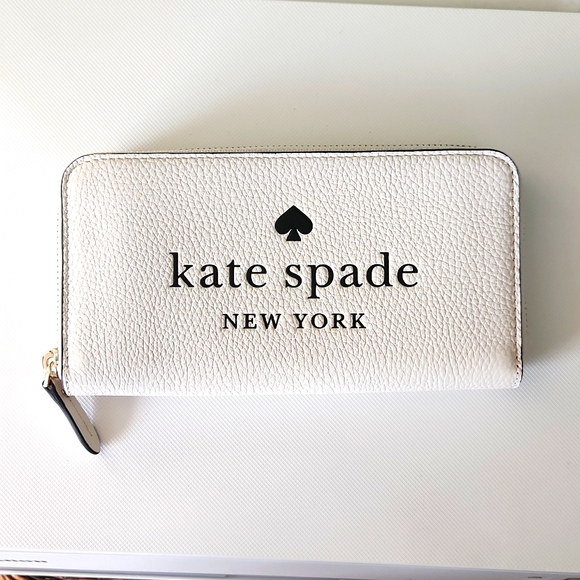 kate spade | Bags | Nwt Kate Spade Whiteeggshell Leather Ella Wallet ...